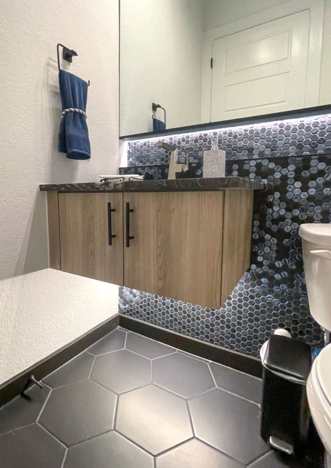 Powder Room Cabinet Photos - Burrows Cabinets - Texas builder-direct ...