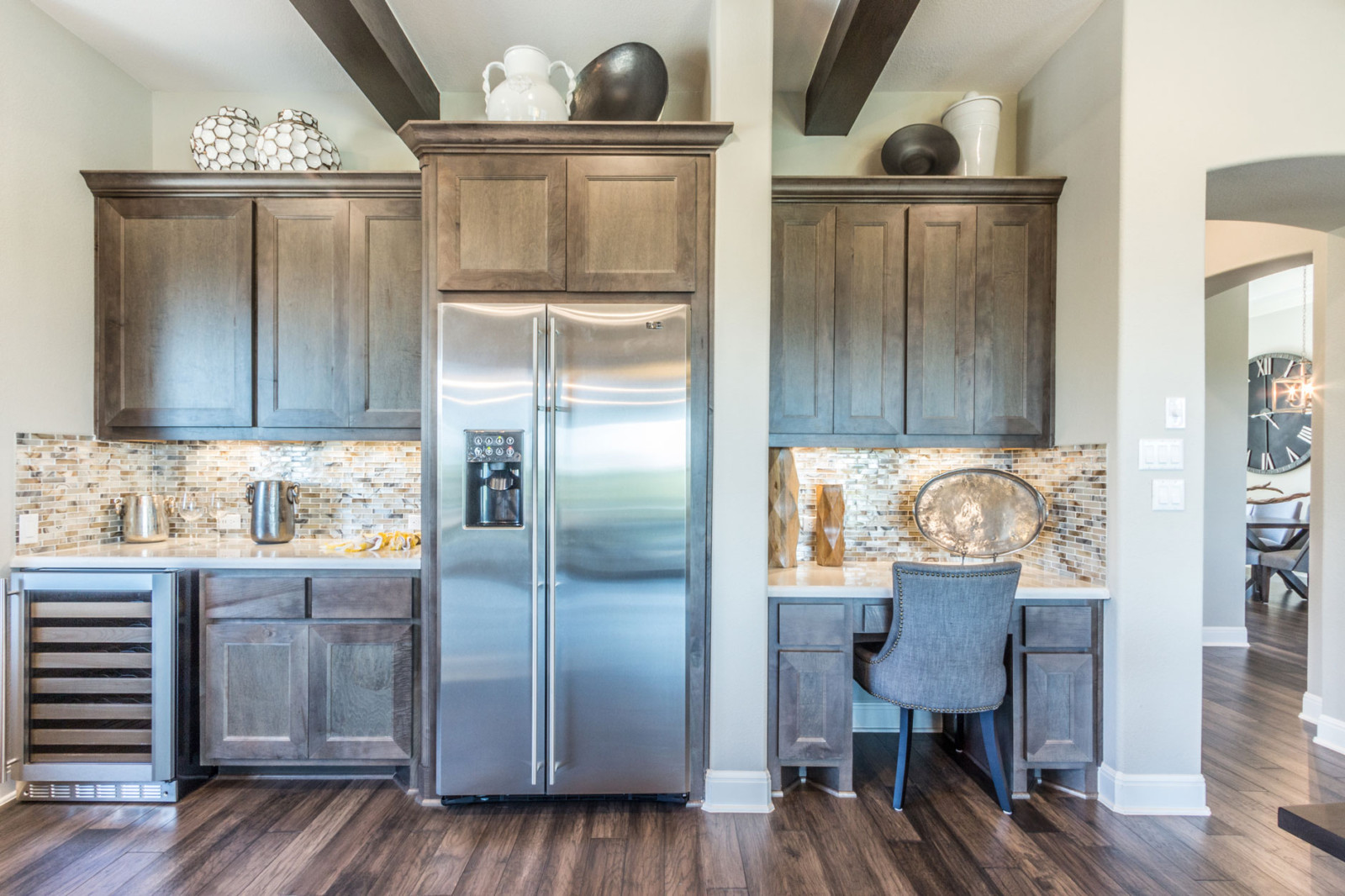 Driftwood Gray Stained Cabinets - Burrows Cabinets - Texas builder ...