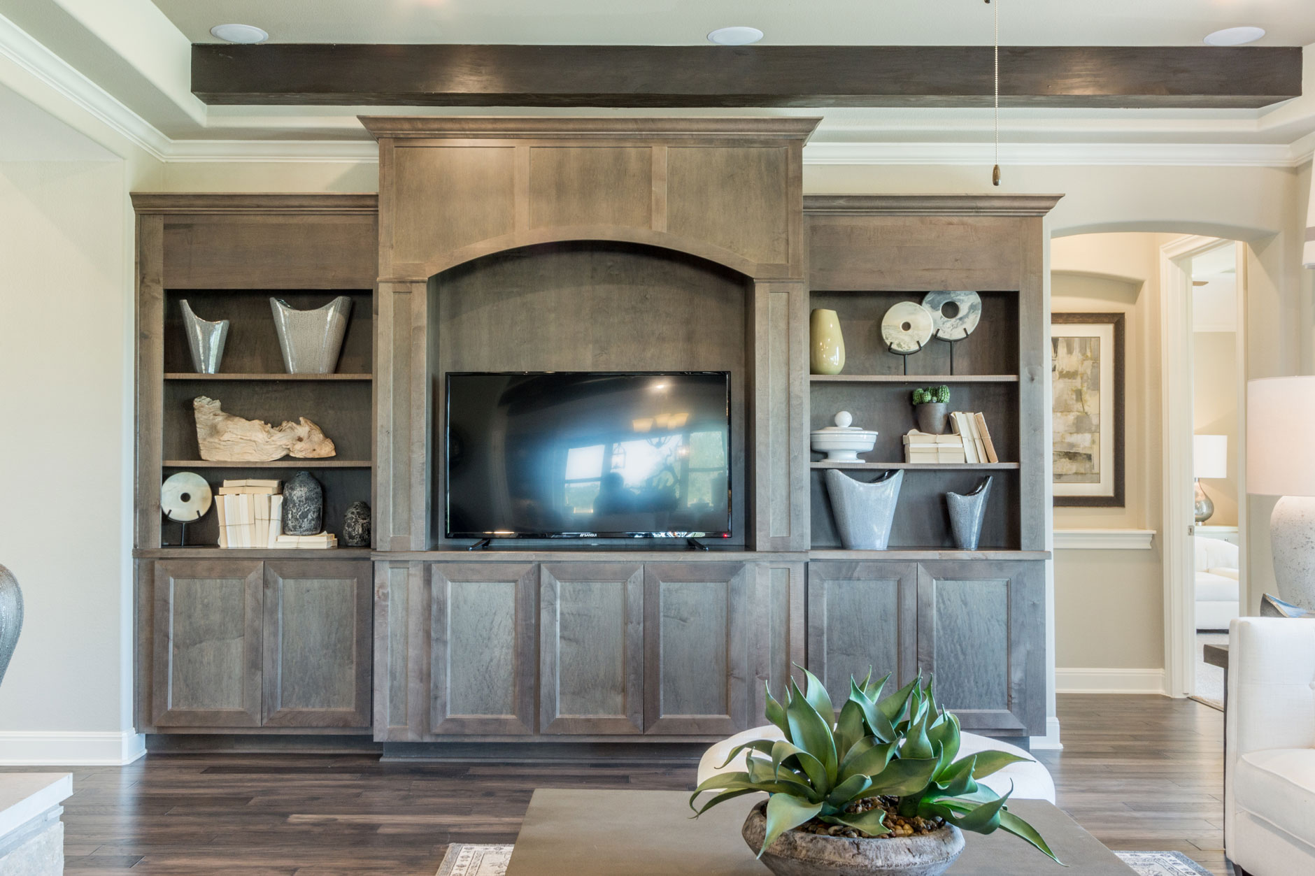 Driftwood Gray Stained Cabinets - Burrows Cabinets - Texas builder ...