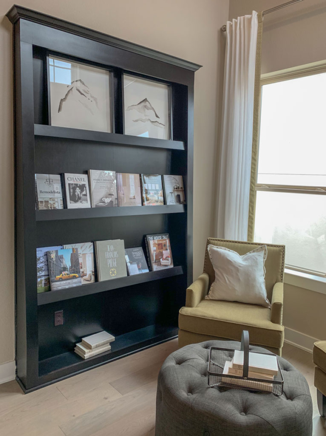 Reading Nook Shallow Bookshelf - Burrows Cabinets - Texas builder ...